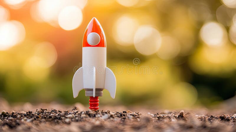 Rocket Launching from Ground. Startup Concept Stock Illustration ...