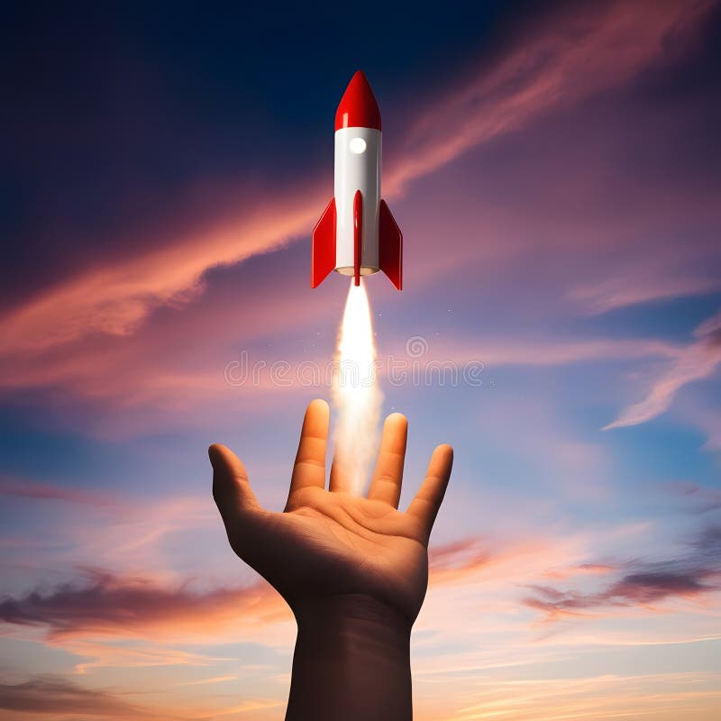 Igniting Innovation the Symbolism of Rocket Launches. Stock ...