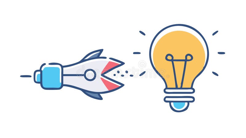 Rocket Bulb Vector Log Design. Stock Vector - Illustration of ...