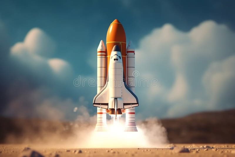 Rocket Launching Liftoff Generative Ai Stock Illustration ...