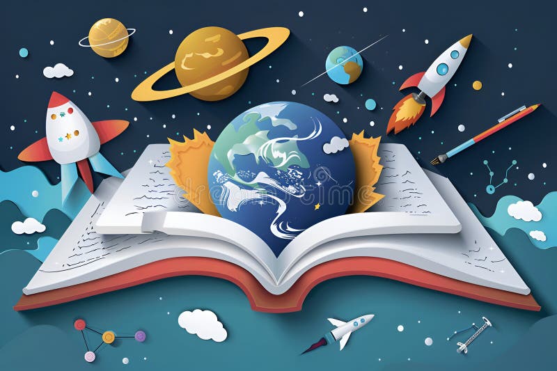 Rocket Launching into New School Year Stock Illustration - Illustration ...