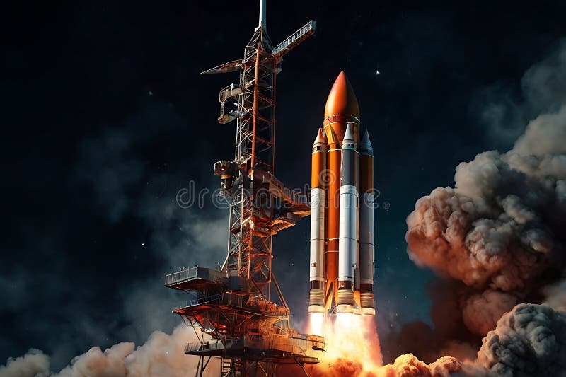 Rocket Launching from Phone: Mobile App Blastoff! Stock Illustration - Illustration of vehicle ...