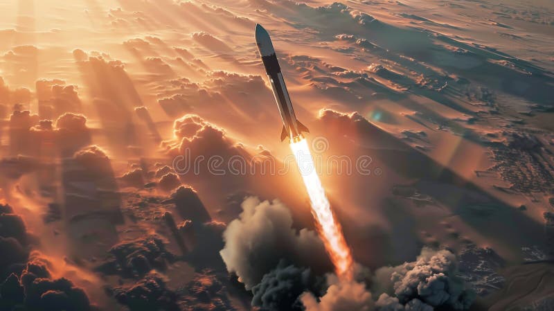 Rocket Launching into the Sky Stock Photo - Image of boosters, cosmic ...