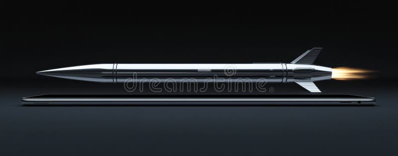 Rocket Launching from Smartphone - Mobile App Launch Concept Stock ...