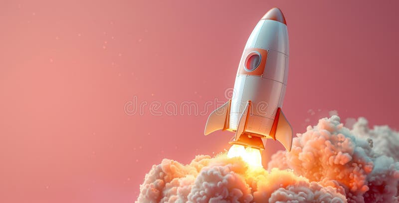 Rocket Launching with Smoke Stock Photo - Image of rocket, concept ...