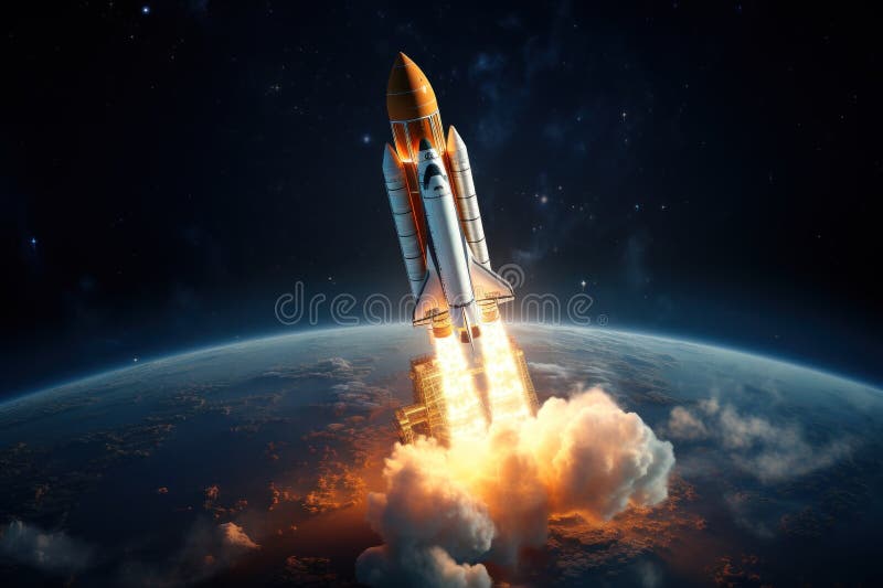 Rocket Launch Earth Moon Space Exploration Cosmic Journey Generative Ai ...