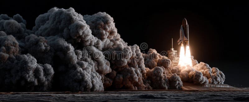 A Rocket is Launching into Space with Smoke Emerging from it Stock ...