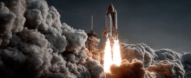A Rocket is Launching into Space with Smoke Emerging from it Stock ...