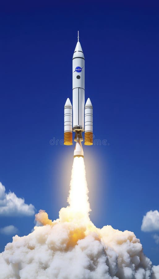 Rocket Launching into Space, Symbolizing Ambition and Exploration, with ...