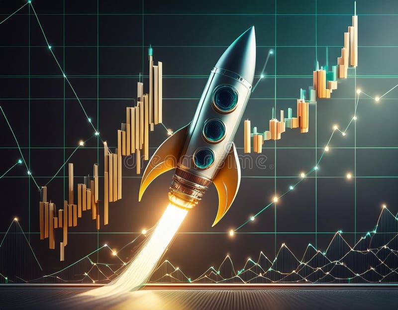 Rocket Launching Up Representing Business Growth Stock Illustration ...