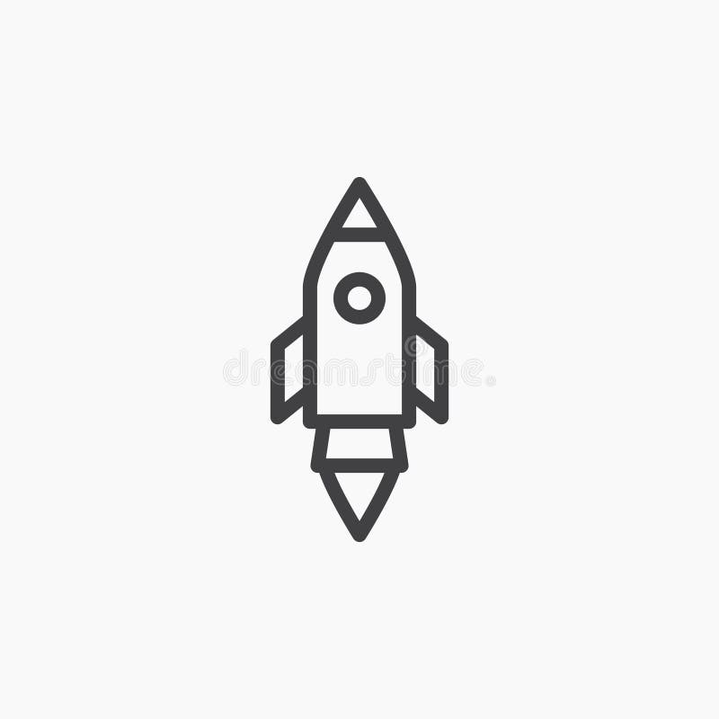 Rocket Launchline in Thin Line Black Color. Flat Simple Vector Symbols ...