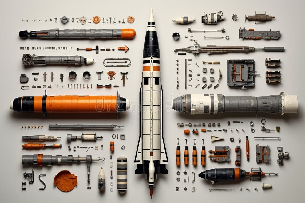 Rocket Layout, Deconstructed. Beautiful Illustration Picture Stock ...
