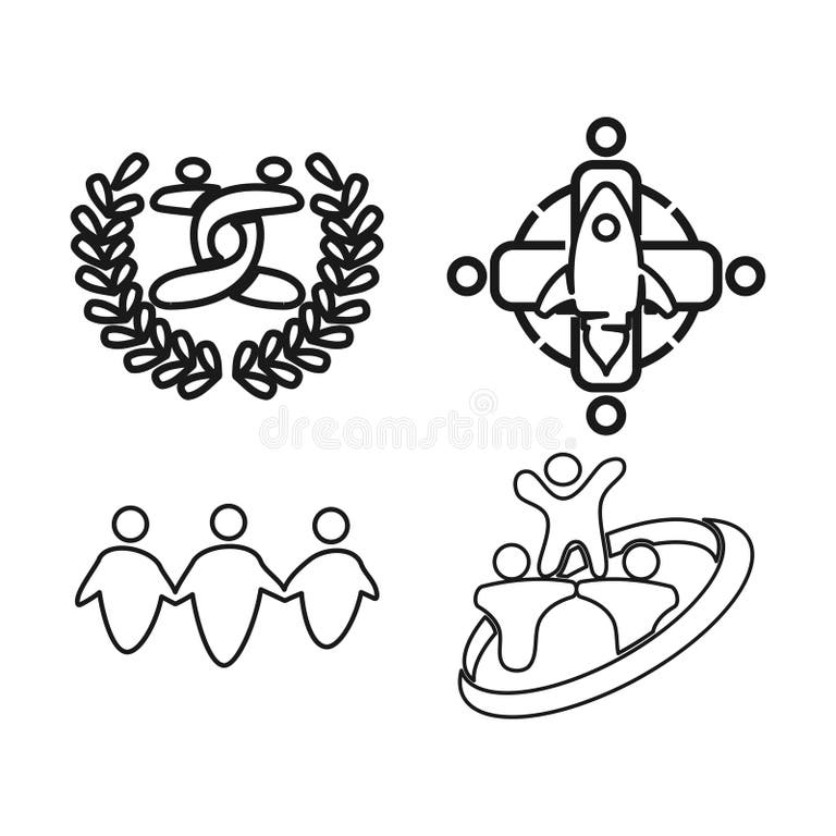 Rocket Leaf Commitment Teamwork Together Outline Logo Stock Vector - Illustration of contract ...