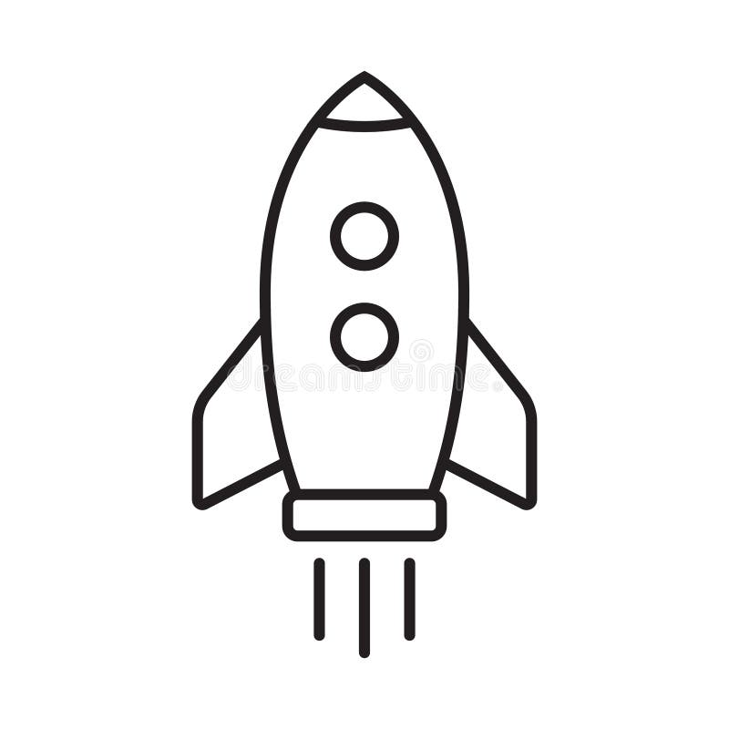 Rocket Line Icon. Flying Rocket Line Icon. Stock Vector - Illustration ...