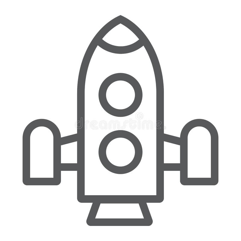 Rocket Line Icon, Shuttle and Astronomy, Spaceship Sign, Vector ...