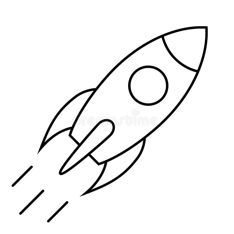 Rocket Line Icon, Space Ship Symbol Stock Vector - Illustration of ...