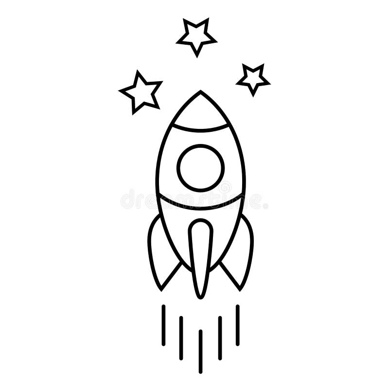 Rocket Line Icon, Space Ship Vector Illustration Stock Vector ...