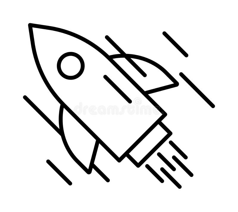 Vector Rocket One Line Drawing. Start Up Ideas Stock Vector ...
