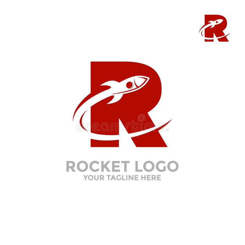 Rocket Logo. from the Letter R a Rocket Flies. Stock Vector ...