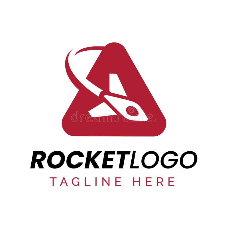 Rocket Logo with Orbit Around the Letter a or Triangle Shape Stock ...