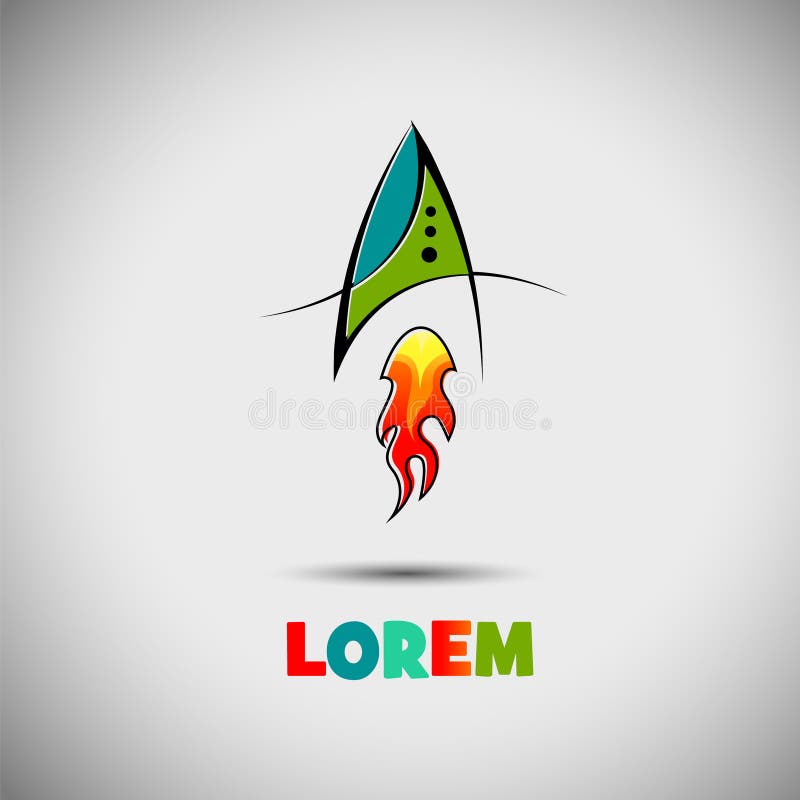 Rocket Logo Rocket Launch Jet Plane Space Modern Icon. Hand Drawn Stock ...