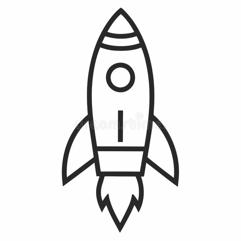 Rocket Line Art Vector Illustration Vector Stock Vector - Illustration ...