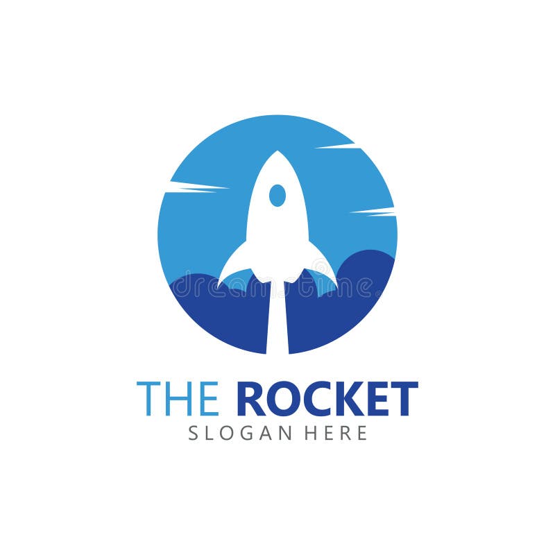 Rocket Logo Template in Flat Style Stock Vector - Illustration of ...