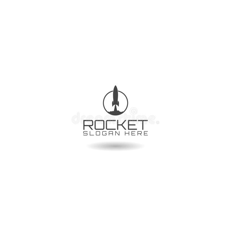 Rocket Logo Template Icon with Shadow Stock Vector - Illustration of ...