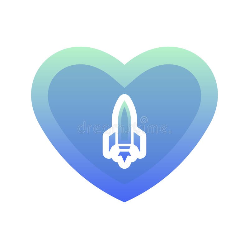 Rocket Love Logo Gradient Design Template Icon Element Stock Vector ...