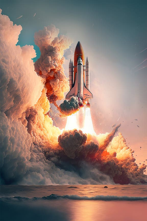 Rocket lunch illustration stock illustration. Illustration of shuttle ...