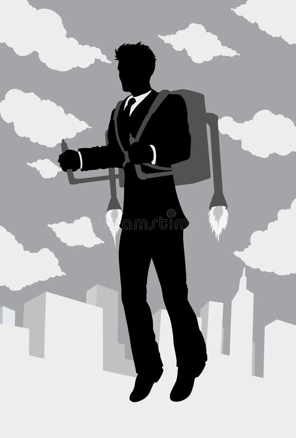 Rocket man stock vector. Illustration of pack, city, innovation - 17976252