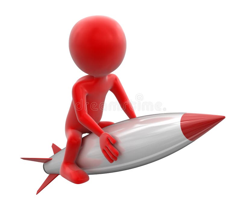 Rocket Man (clipping Path Included) Stock Illustration - Illustration ...