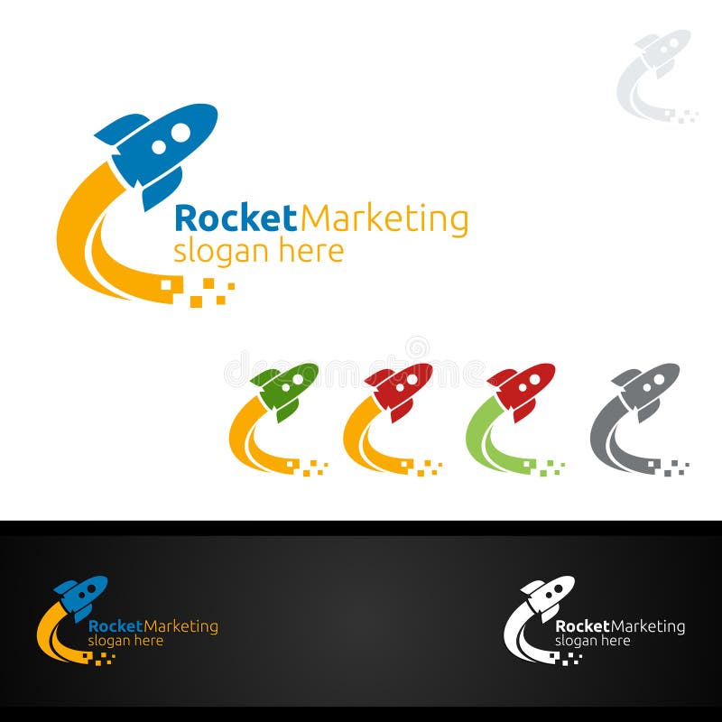Rocket Marketing Financial Advisor Logo Design Stock Vector ...