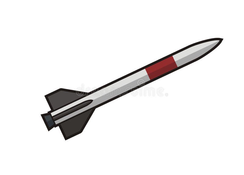 Rocket/missile. Simple Flat Illustration with Black Outline. Stock Vector - Illustration of ...