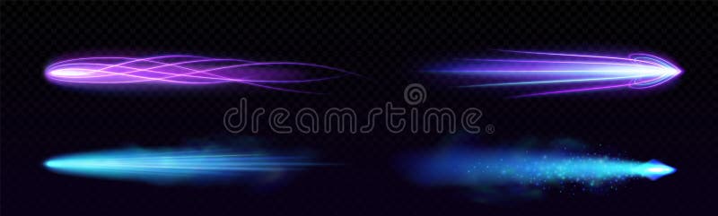 Rocket Missile or Star Motion Light Trail Effect. Stock Vector ...