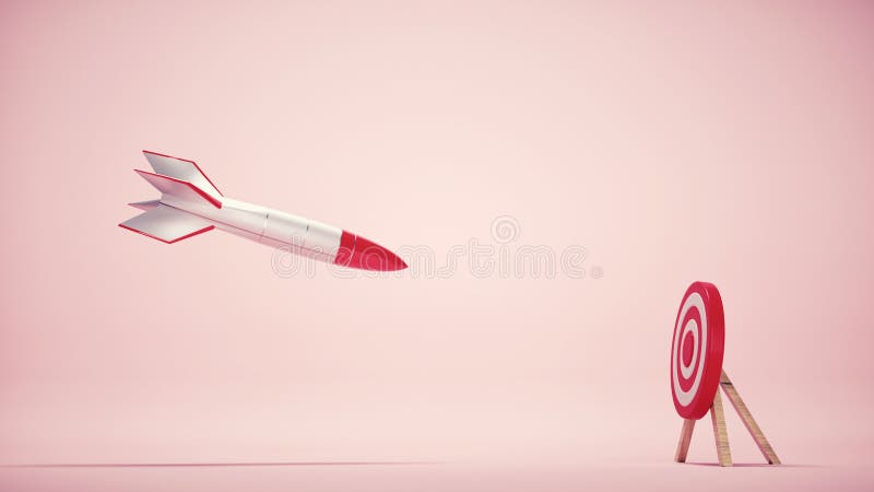 Rocket missile to a target stock illustration. Illustration of ...