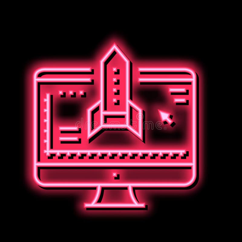 Rocket Modeling Computer Program Color Icon Vector Illustration Stock ...