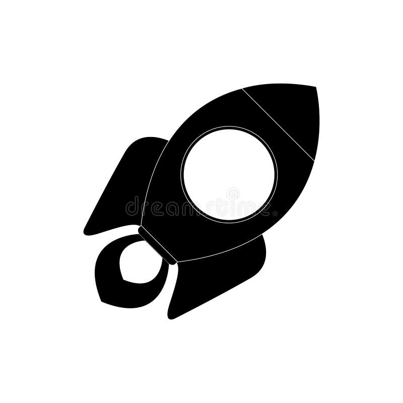 Rocket, modern flat icon stock vector. Illustration of silhouette ...