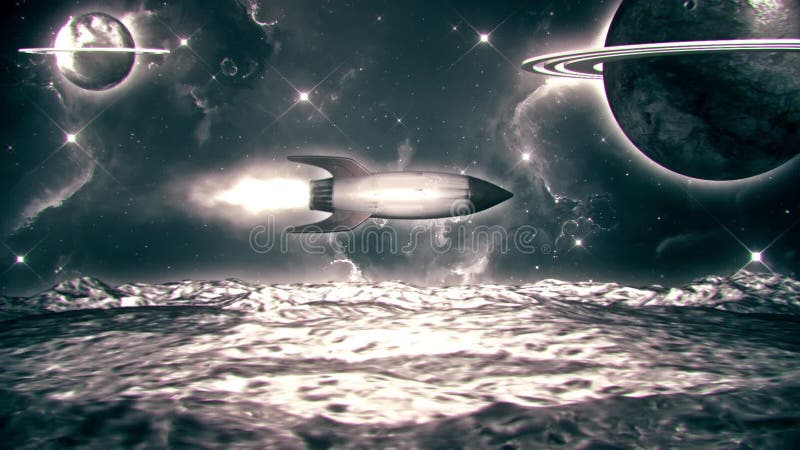 Rocket on the Moon - Abstract Space VJ Loop Background Stock Footage ...