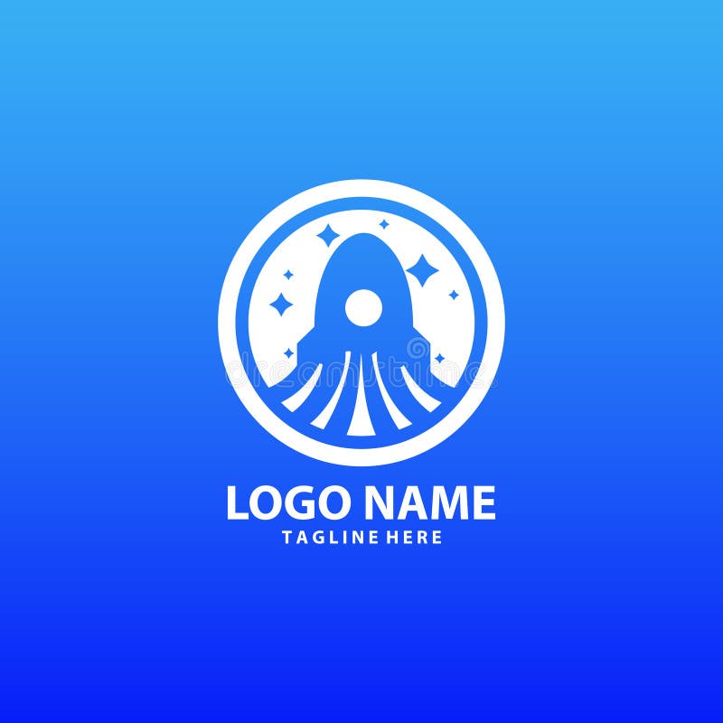 Rocket Moon Logo Design Vector Stock Vector - Illustration of spaceship ...