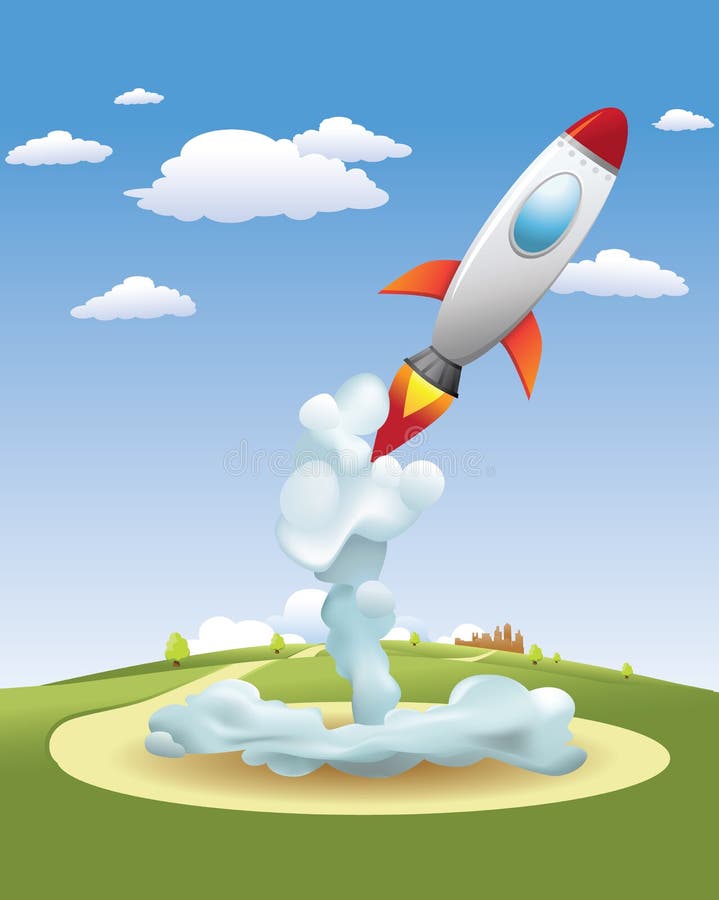 Rocket Moving Up stock vector. Illustration of booster - 13707313
