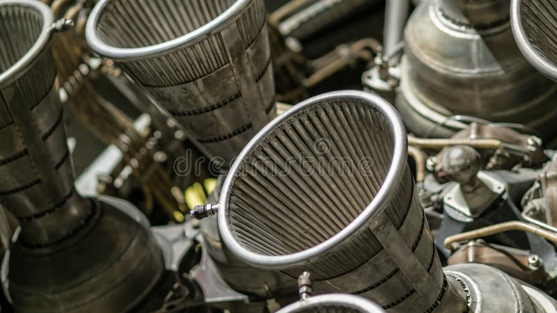 Rocket Engines, Engine with Two Nozzles and Engine with Four Nozzles ...
