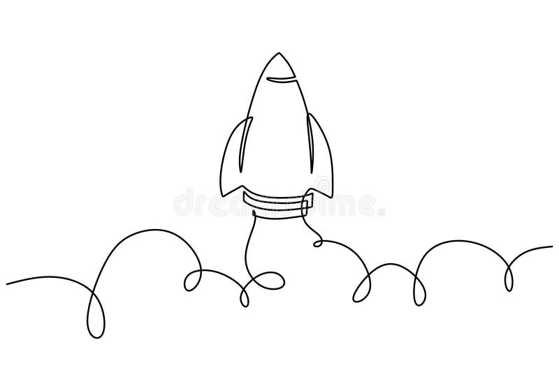 Single Line Drawing Rocket Stock Illustrations – 227 Single Line ...