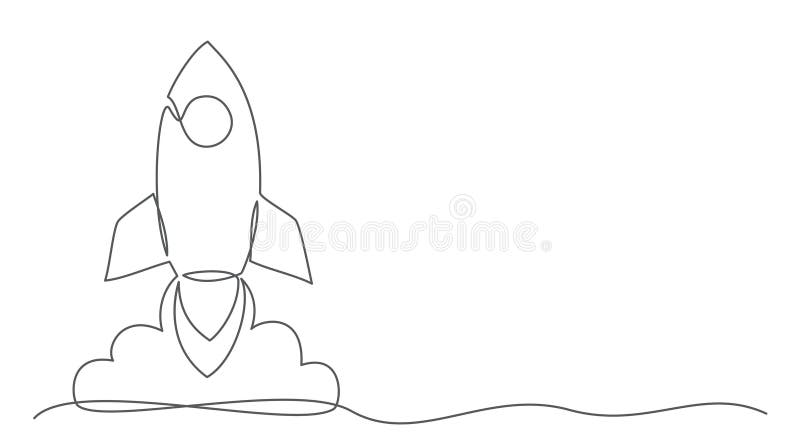 Rocket One Line Drawing Stock Illustrations – 548 Rocket One Line ...
