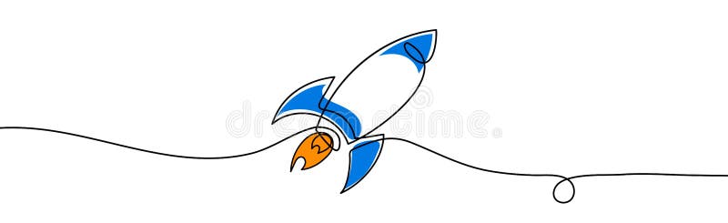 Simple Rocket One Line Stock Illustrations – 125 Simple Rocket One Line ...