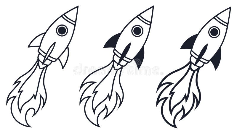 Rocket Outline Icon, Space Exploration Symbol, Vector Design Generative ...