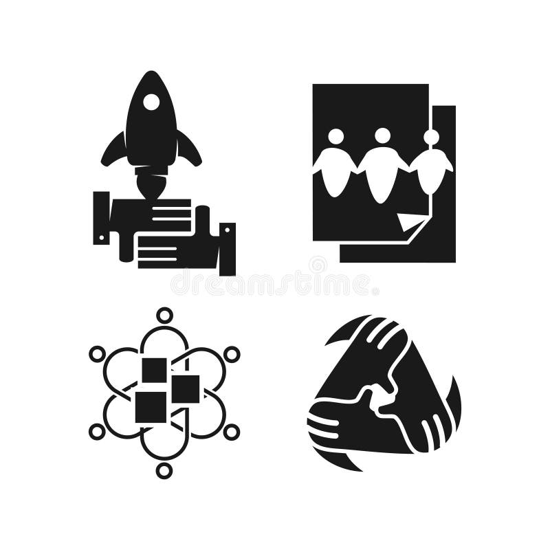 Rocket Commitment Teamwork Together Black Logo Stock Vector - Illustration of corporate ...