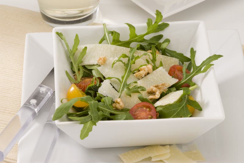 Rocket and parmesan salad. stock photo. Image of mediterranean - 14196734
