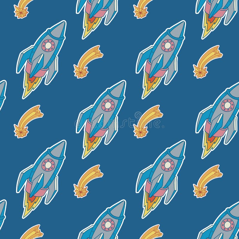 Rocket pattern stock vector. Illustration of seamless - 52575874
