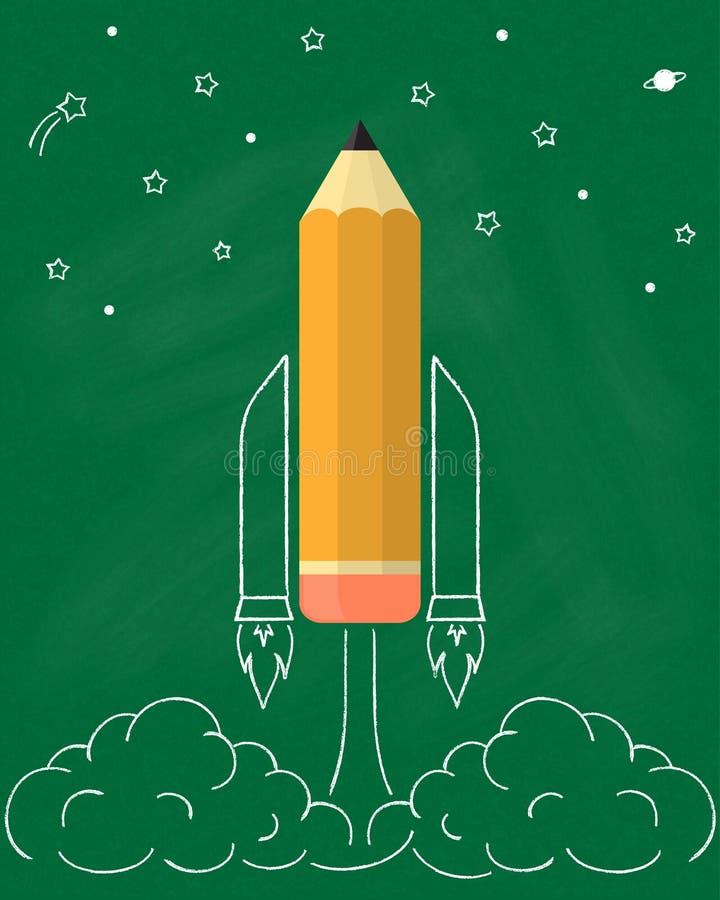 Rocket pencil stock vector. Illustration of graduation - 74643627